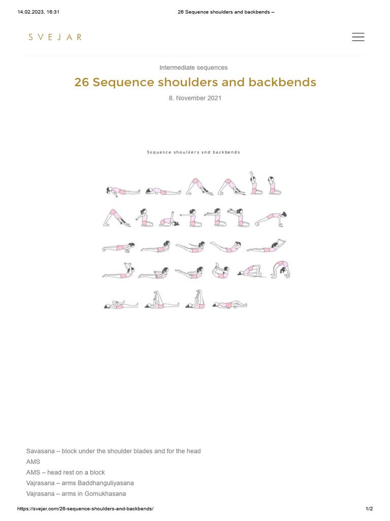 26 Sequence Shoulders and Backbends | PDF