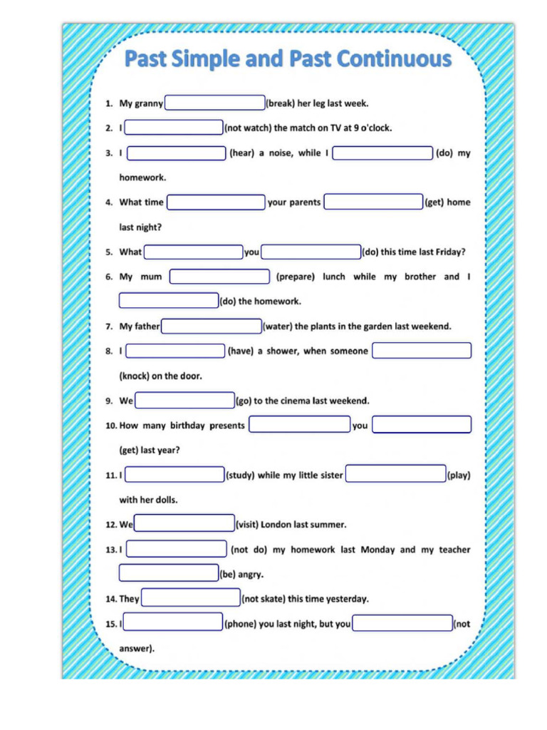 Past Simple and Past Continuous Ficha Interactiva | PDF Past Simple and Past Continuous Ficha Interactiva | PDF