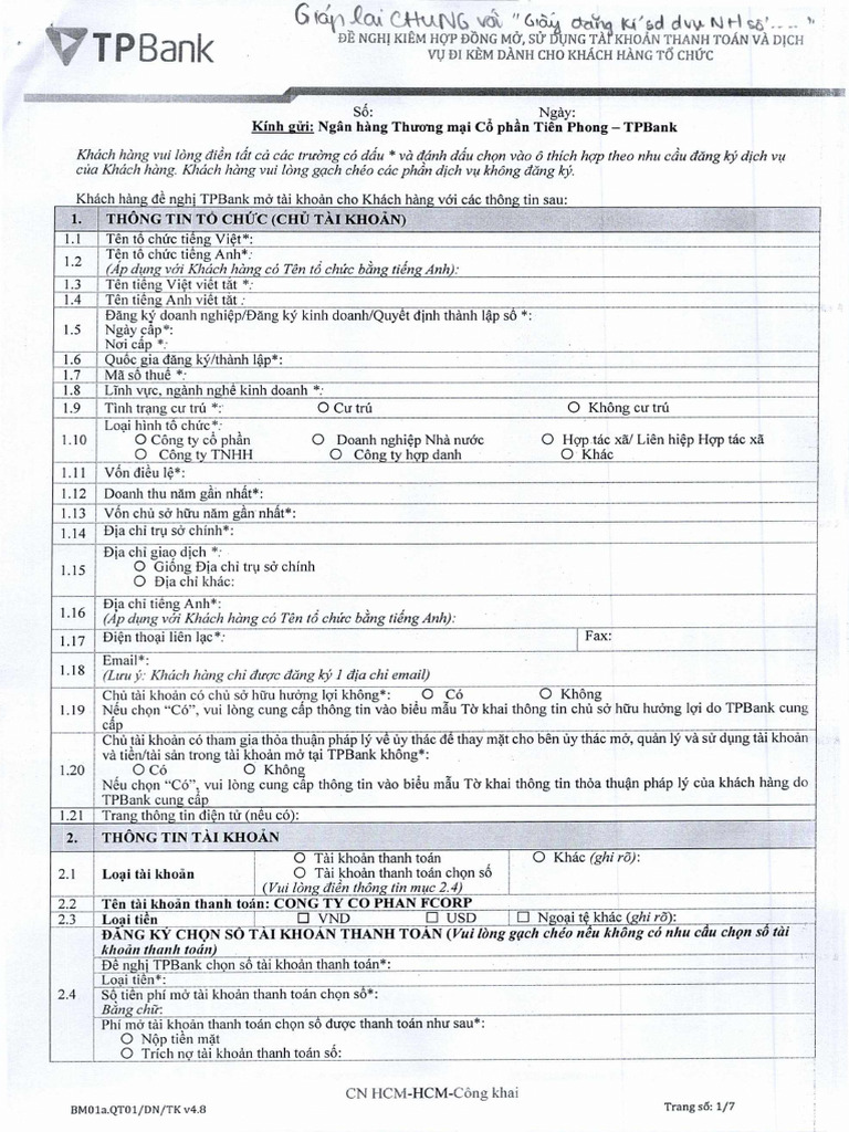 Huong Dan Ky HS Mo TK | PDF