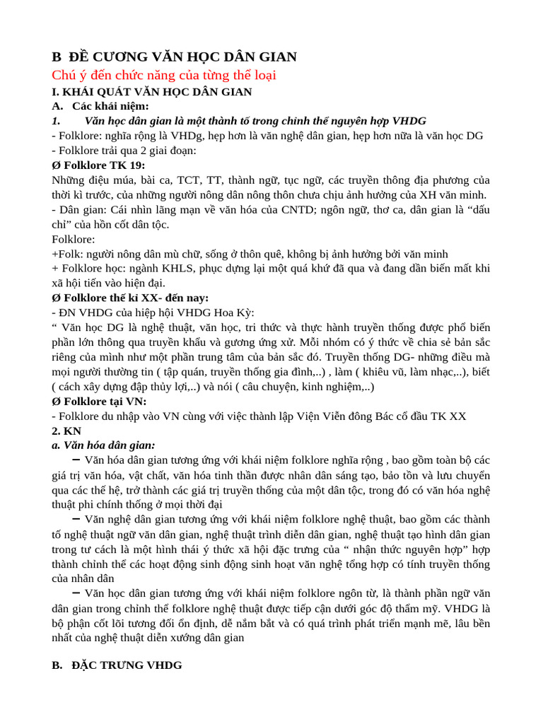 Đề Cương VHDG | PDF