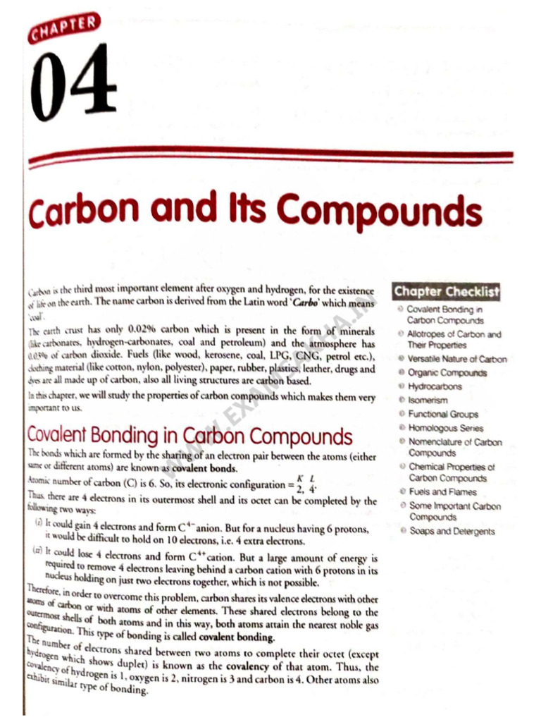 Carbon and Compounds Notes | PDF
