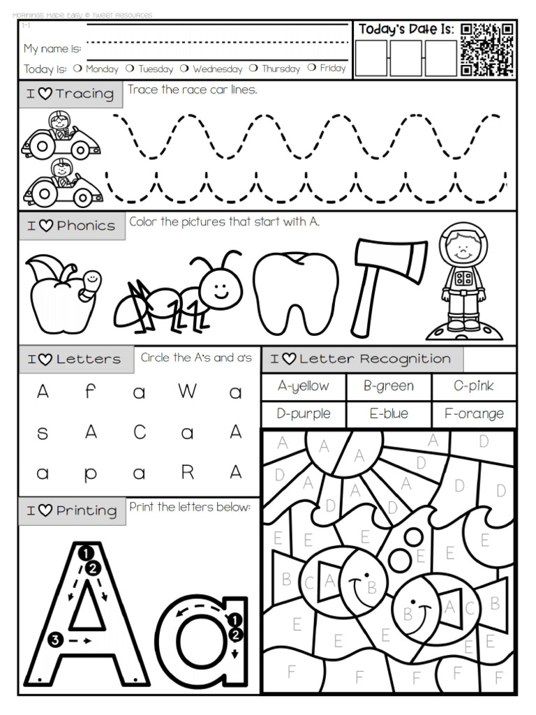 Kindergarten Morning Work Pages 1-27 (1) | PDF