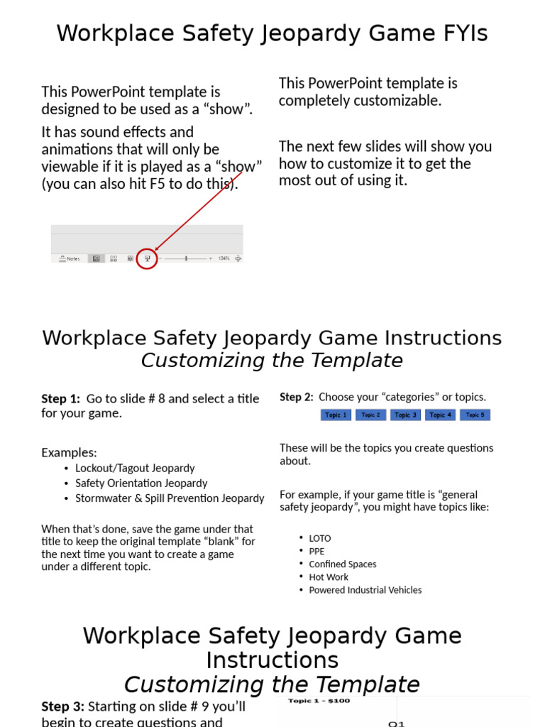 Workplace Safety Jeopardy Template | PDF