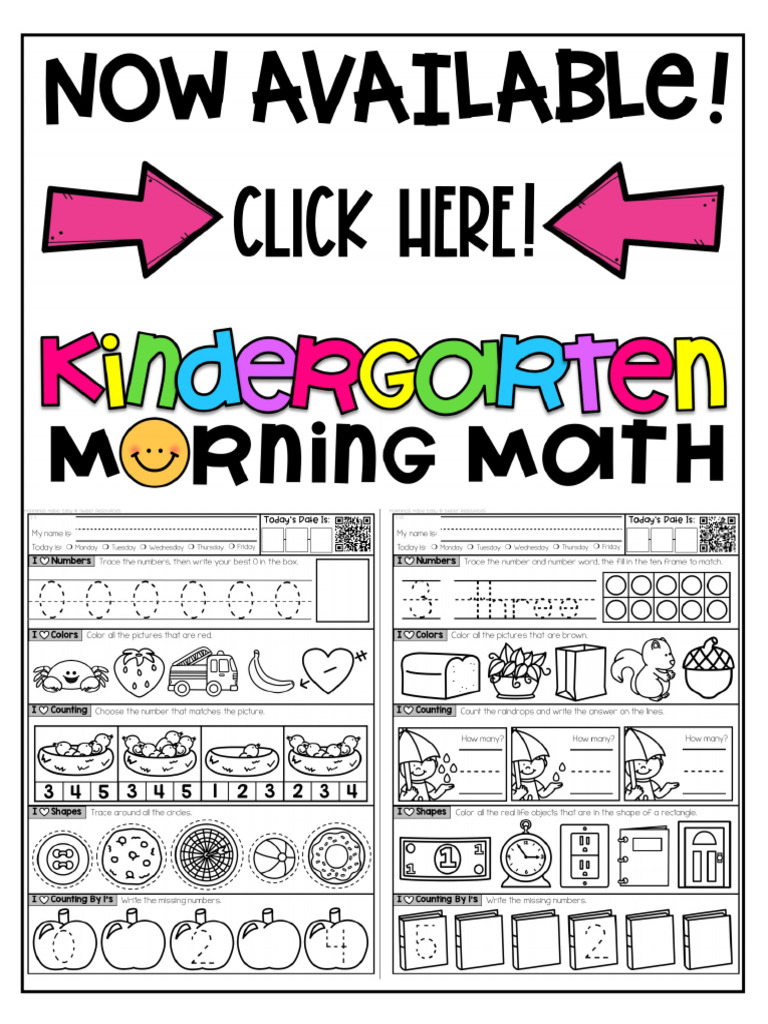 Kindergarten Morning Work Pages 1-27 | PDF