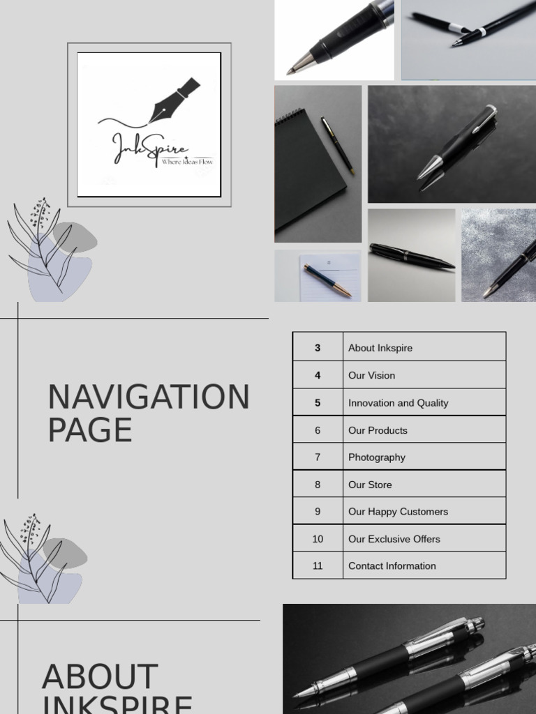 Inkspire: Premium Writing Instruments | PDF | Pen | Stationery