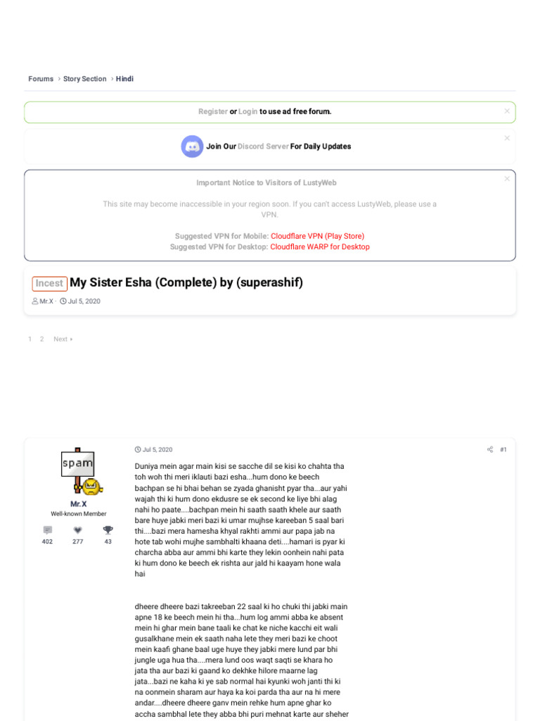 Incest - My Sister Esha (Complete) by (Superashif) _ LustyWeb | PDF