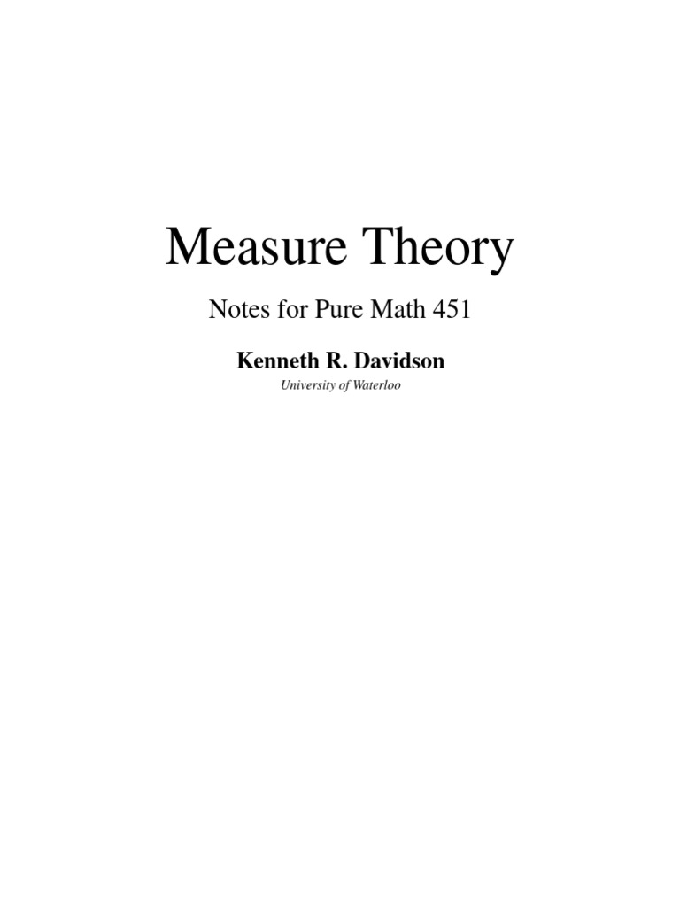 Measure Theory | PDF | Measure (Mathematics) | Integral