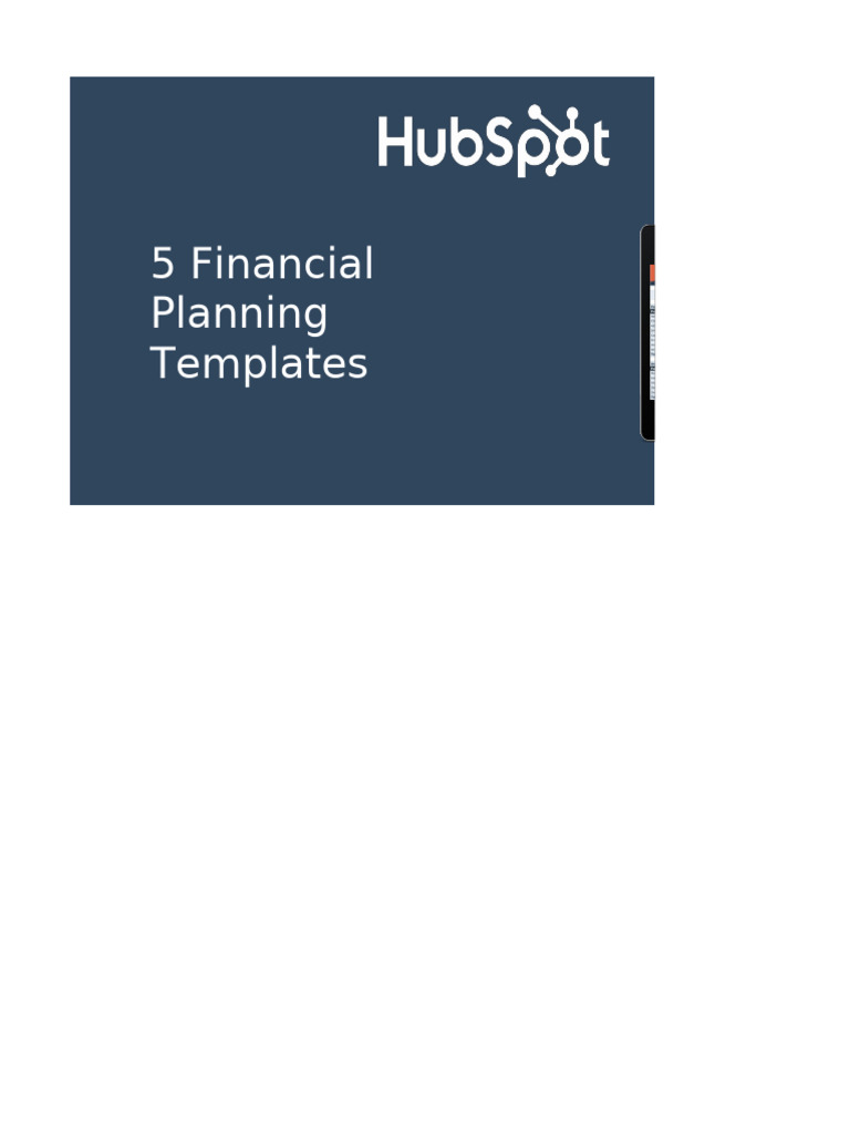 Copy of HubSpot – Financial Planning Templates | PDF | Expense | Equity ...