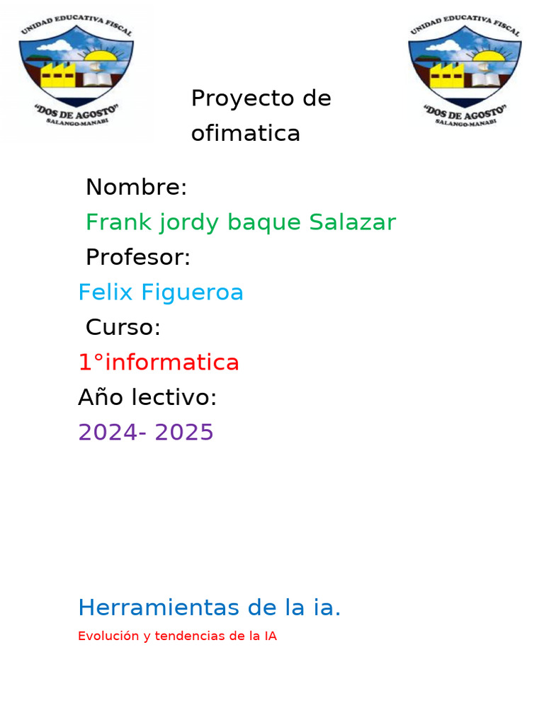 Proyecto de Ofimatica | PDF | Inteligencia artificial | Inteligencia (IA) y semántica
