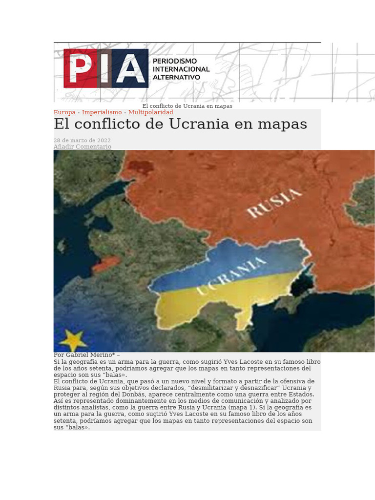 Mapas del Conflicto en Ucrania | PDF | Ucrania | Rusia