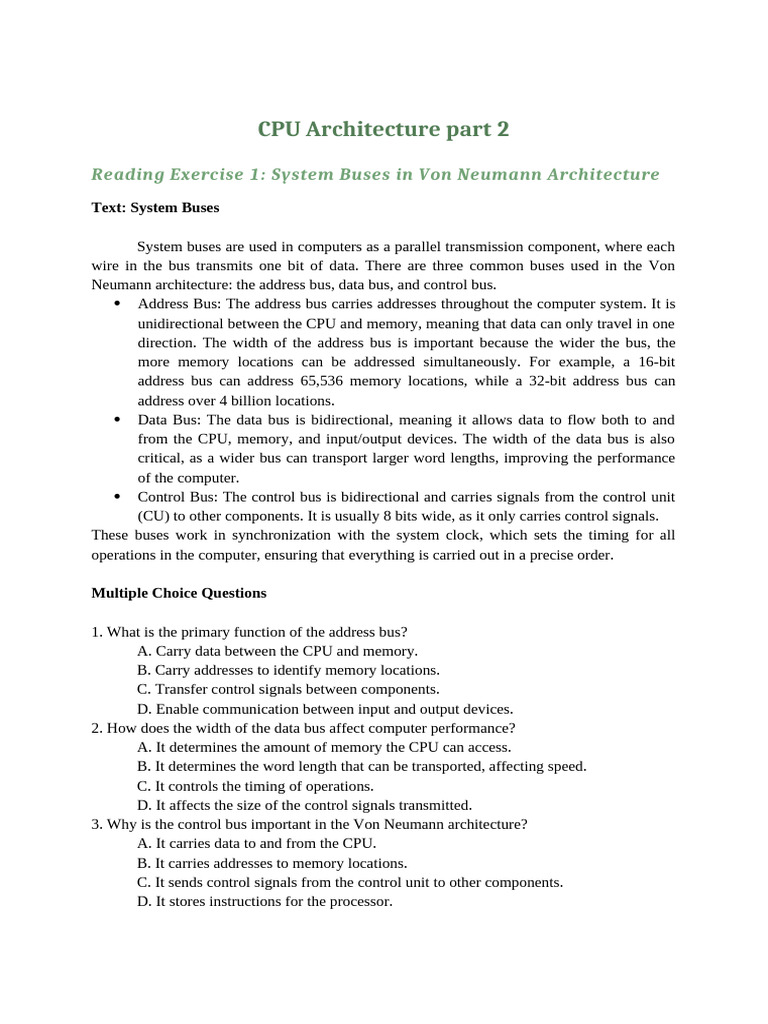 CPU architecture part 2 | PDF | Central Processing Unit | Random Access Memory