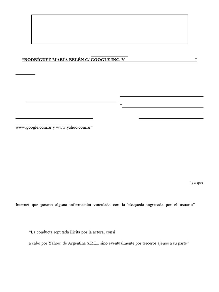 Ficha Del Fallo María Belén Rodríguez | PDF | Internet | Libertad de expresión