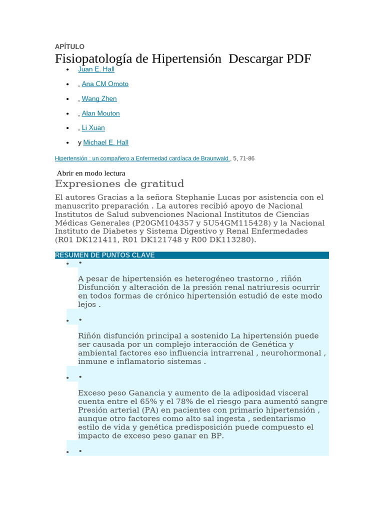 PatofisiologiÌ A HTA 2 | PDF | Hipertensión | Riñón