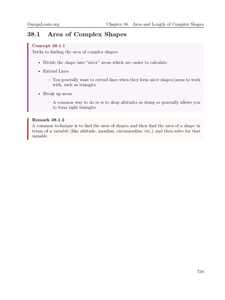 Chapter 38. Area and Length of Complex Shapes | PDF | Area | Triangle