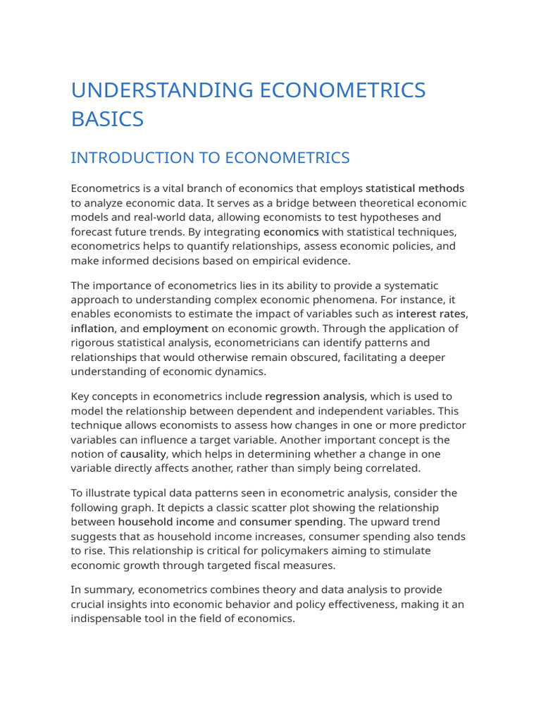 Understanding Econometrics Basics | PDF | Ordinary Least Squares | Econometrics