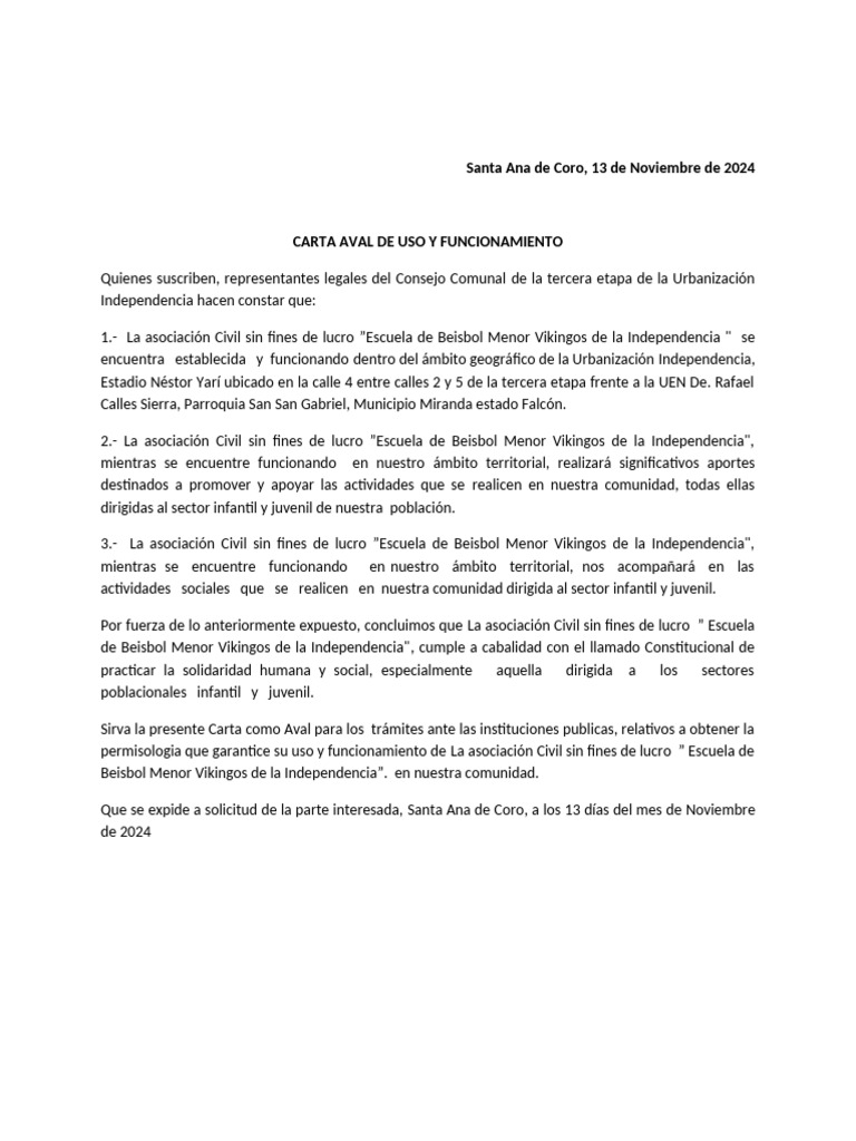 Carta Aval | PDF