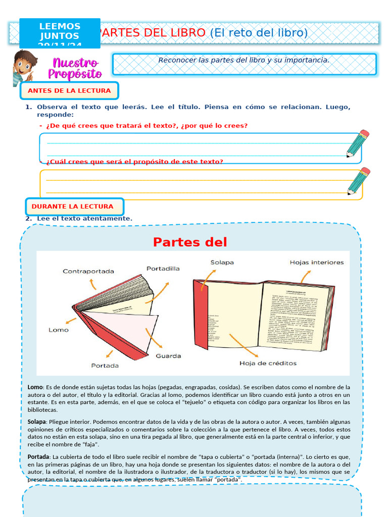 Partes del Libro para Niños | PDF | Libros | Autor