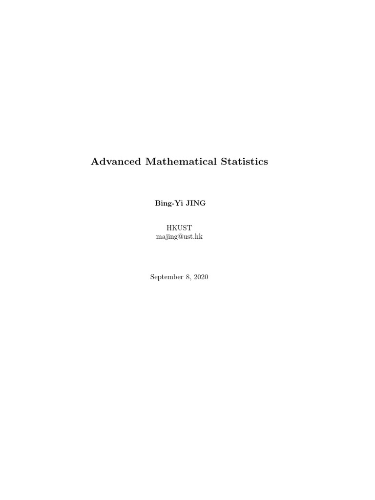 Advanced Statistics Estimation With Handwritten Solutions Pdf Resampling Statistics