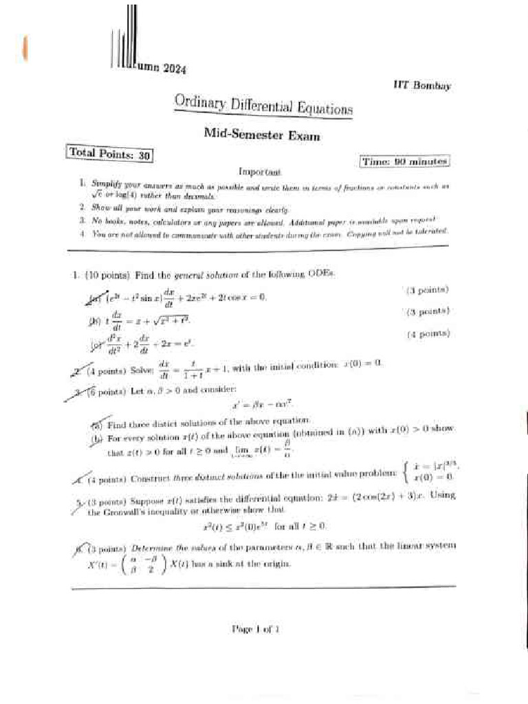 Midsem Answer Sheet | PDF