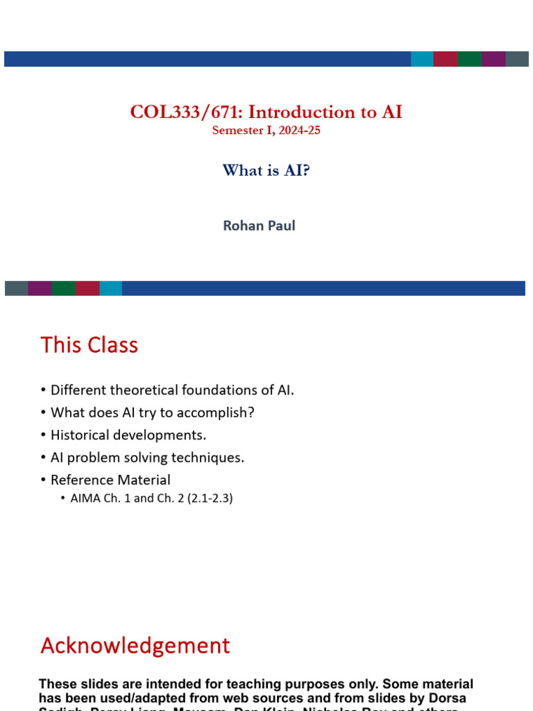 L02-Introduction | PDF | Artificial Intelligence | Intelligence (AI) & Semantics