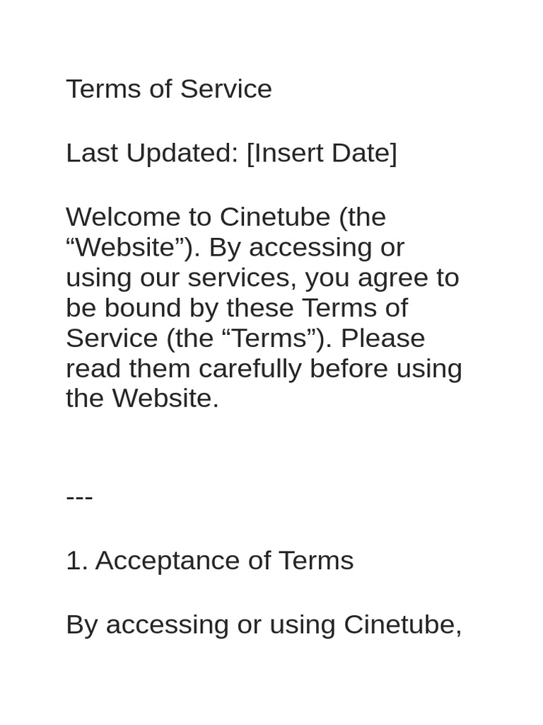 CineTube-Terms of Service | PDF | Copyright | Subscription Business Model