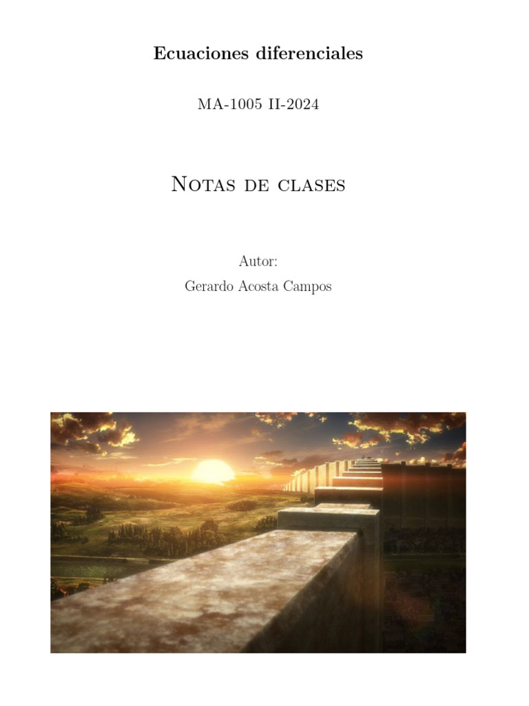 Notas de clases V0.5 | PDF | Ecuaciones | Ecuaciones diferenciales