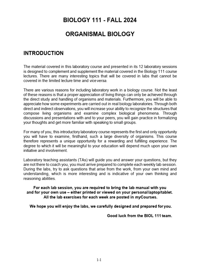 BIOL 111 Lab 1 | PDF | Eutrophication | Staining