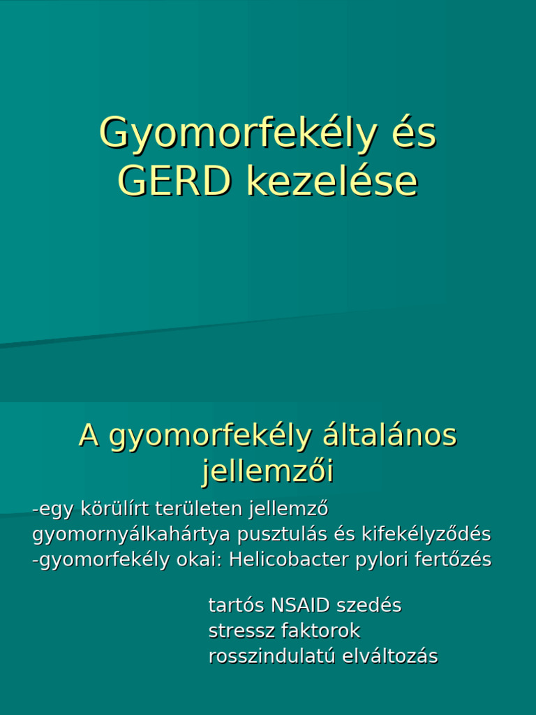 Gyomorfekély És GERB Kezelése | PDF