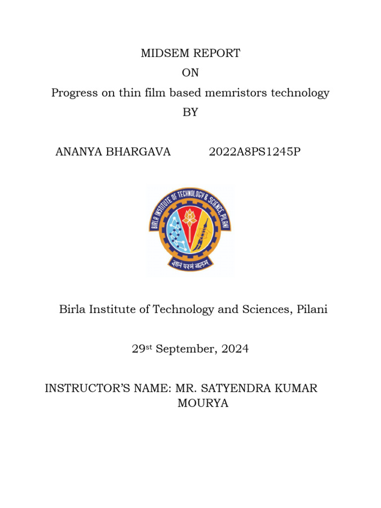 Midsem Report | PDF | Electrical Resistivity And Conductivity | Zinc Oxide
