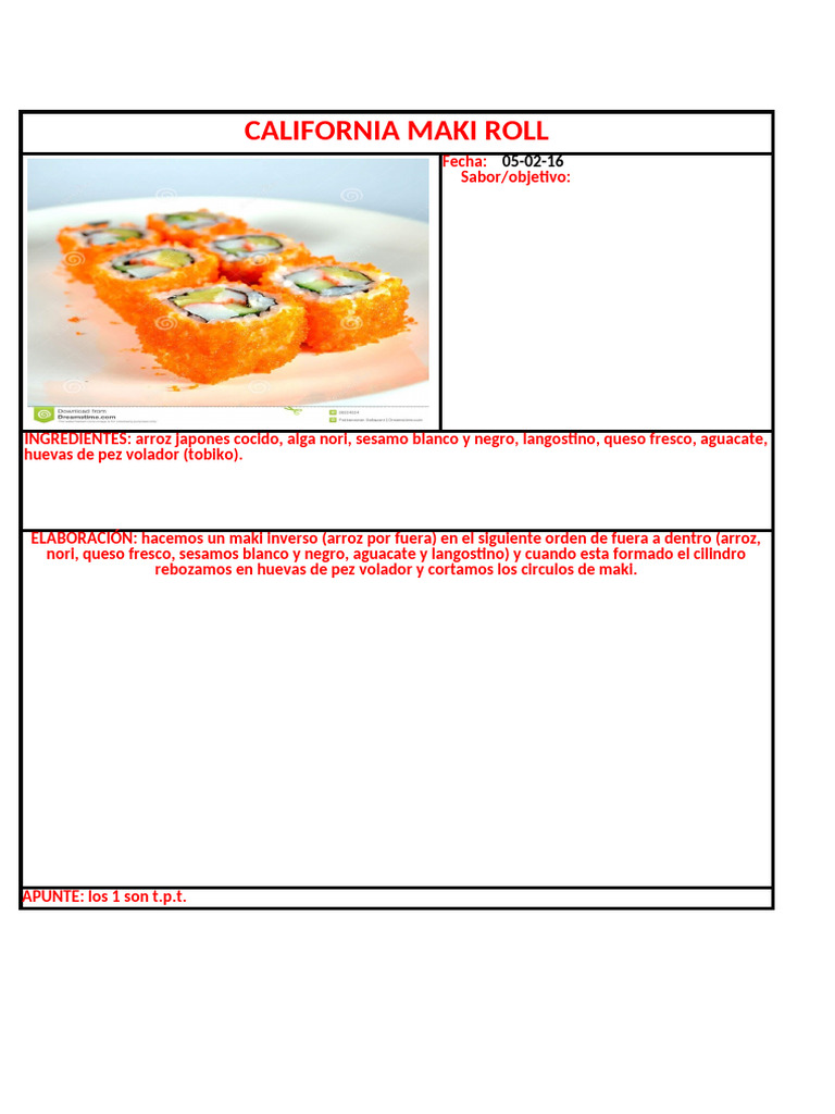 Maki Roll California | PDF