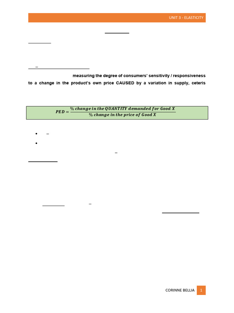 Unit 3 - Elasticity | PDF | Elasticity (Economics) | Price Elasticity Of Demand