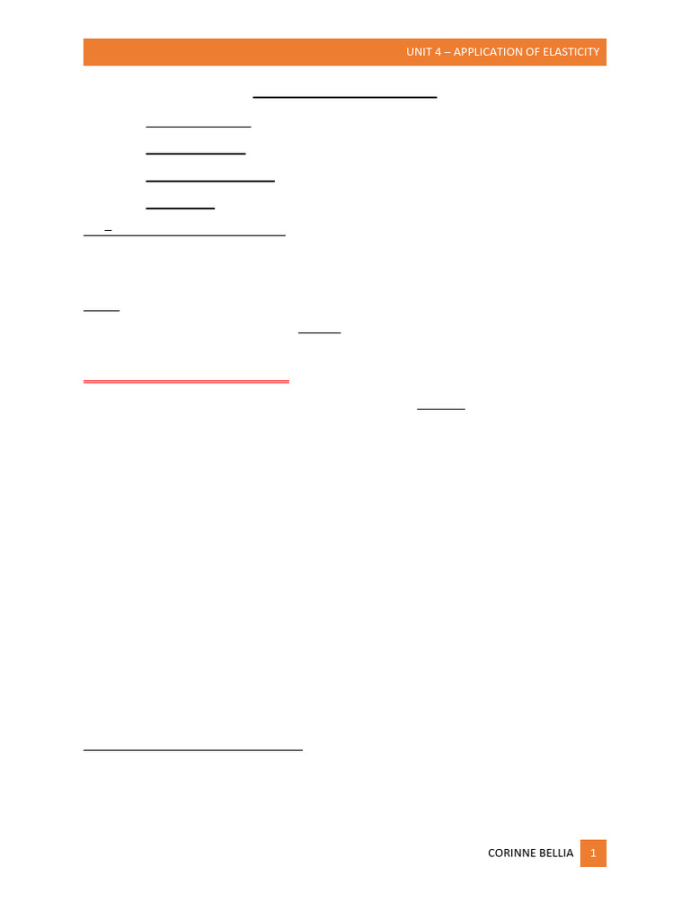 Unit 4 - Application of Elasticity | PDF | Taxes | Economic Surplus