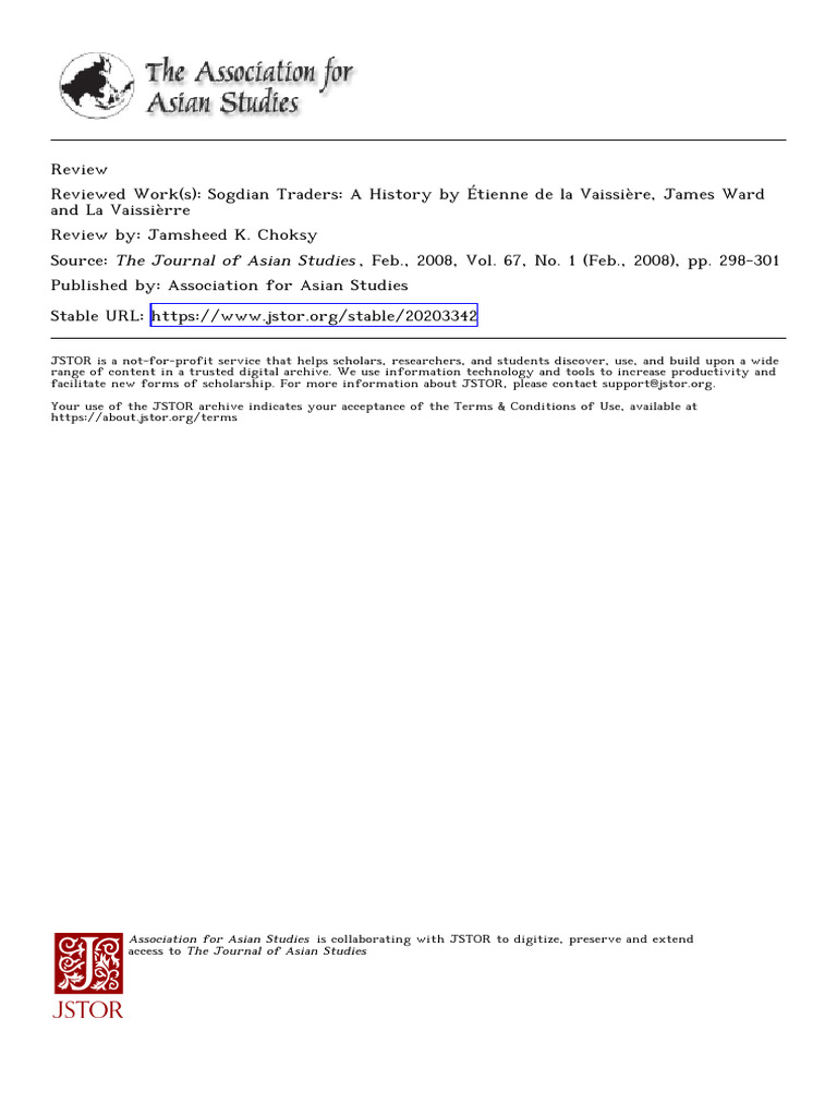 Review of Sogdian Traders History | PDF | Persian Language
