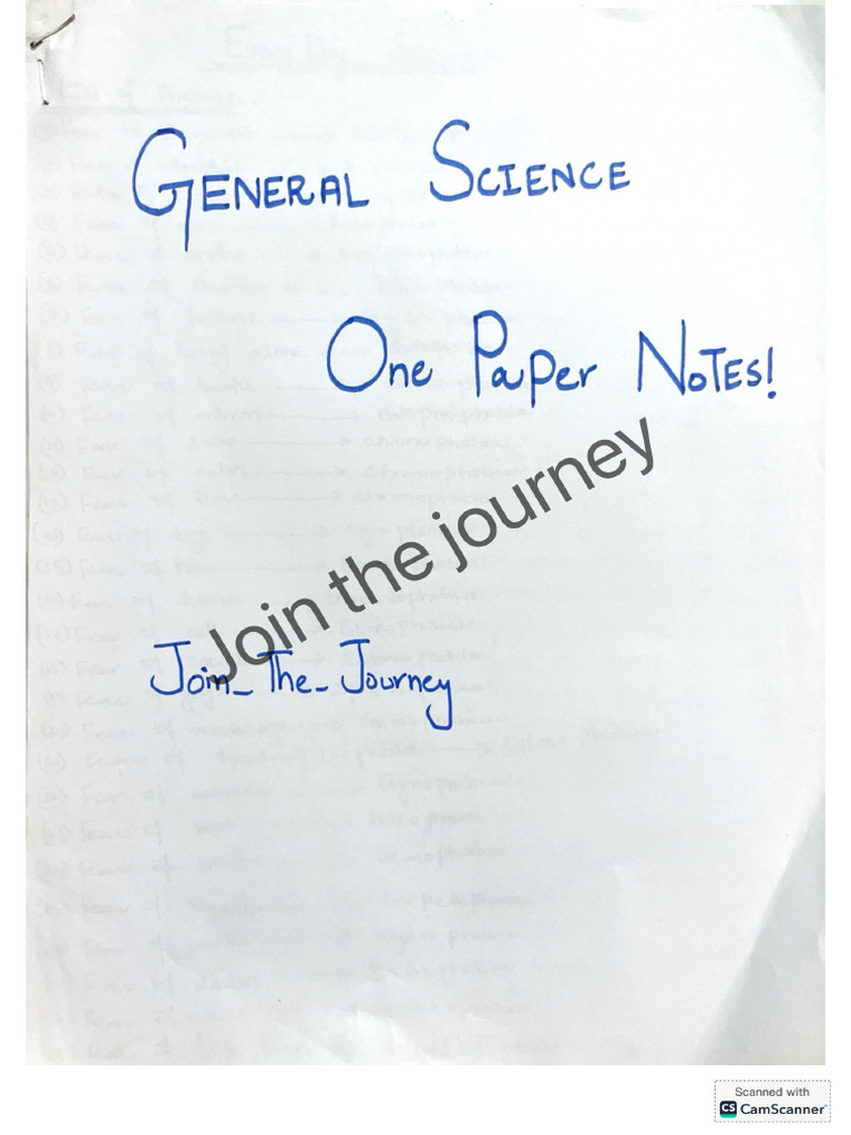 GS One Paper Notes (Join The Journey) | PDF
