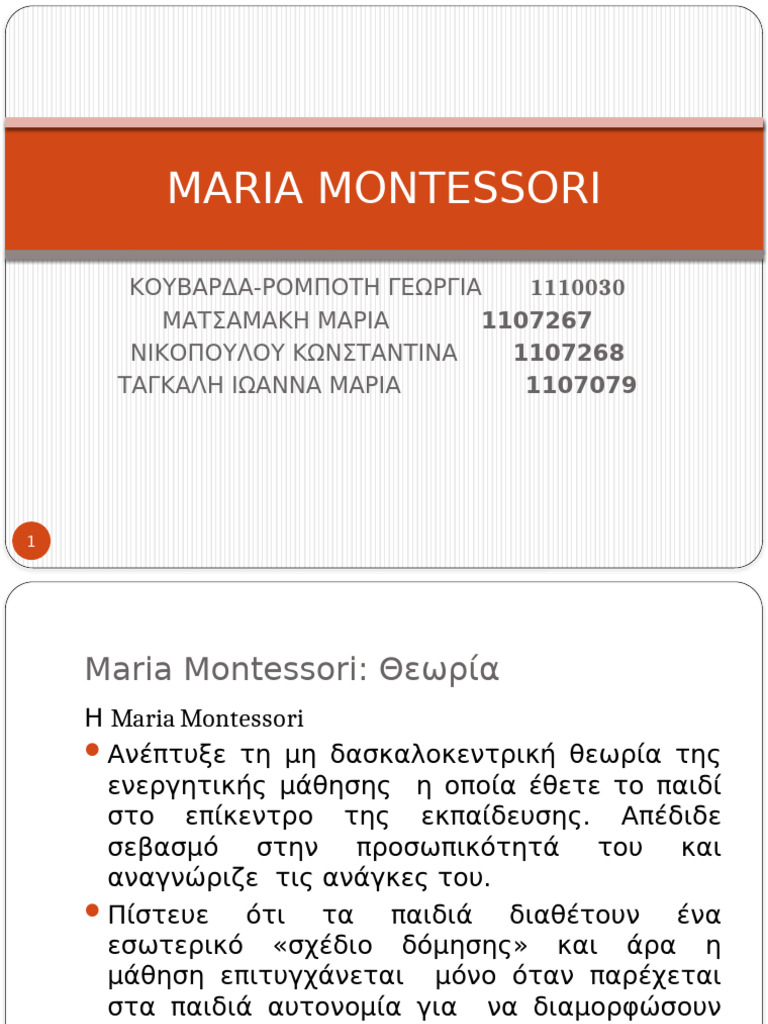 Maria Montessori | PDF