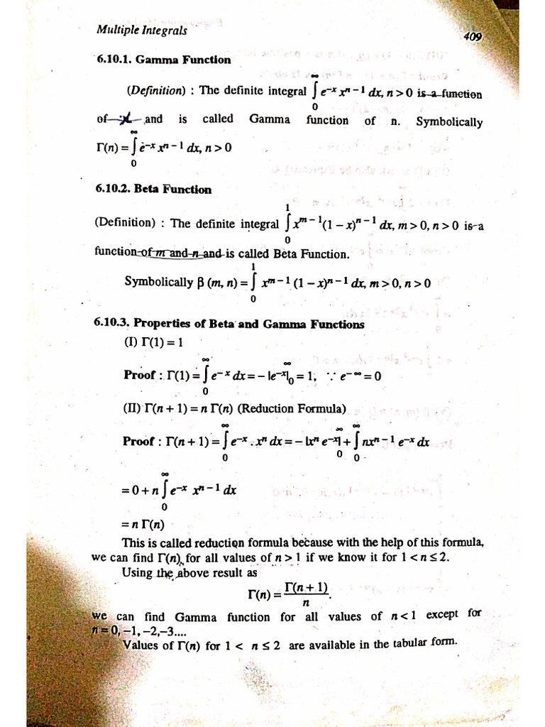 Beta and Gamma Function | PDF