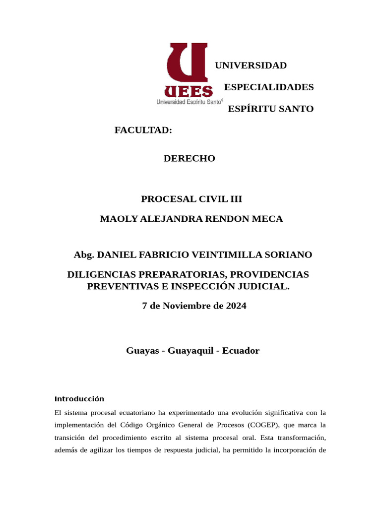 Diligencias y Providencias en COGEP | PDF | Ley procesal | Demanda judicial
