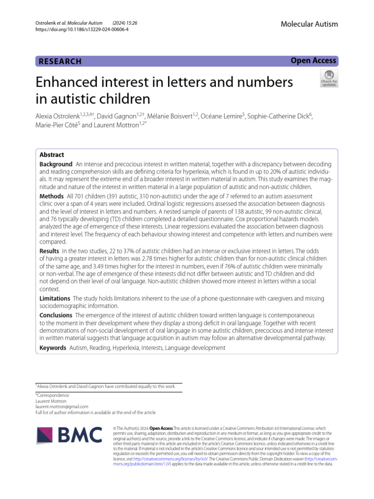 Hyperlexia | PDF | Autism Spectrum | Creative Commons License