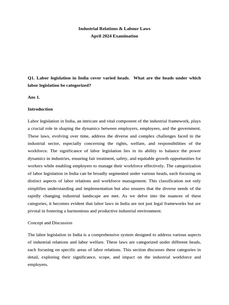 Industrial Relations & Labour Laws AP | PDF | Human Capital | Employment