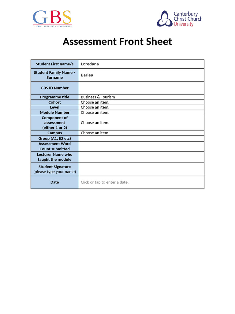 Assessment Front Sheet V2 4 | PDF | System | Systems Theory