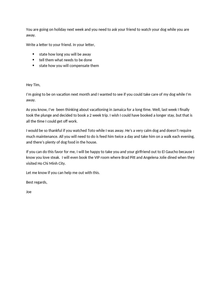 IELTS Writing Task 1 Informal Letter | PDF