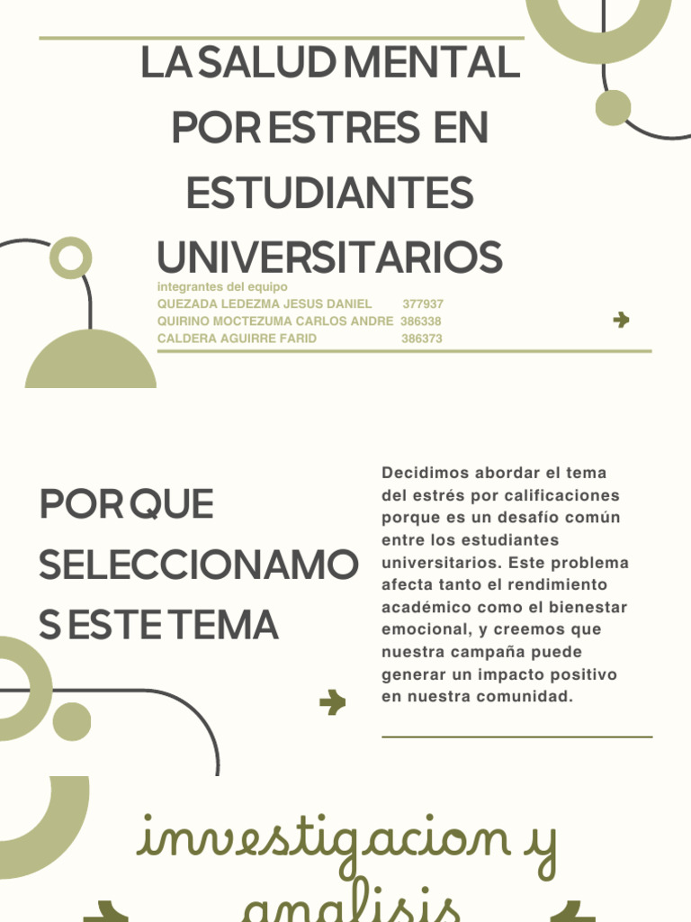 la salud mental por estres en estudiantes universitarios | PDF | Estrés ...