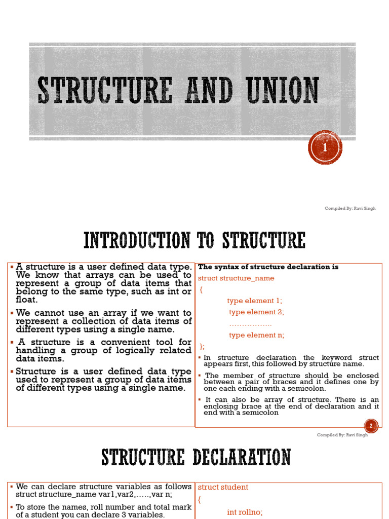Structure and Union | PDF | Pointer (Computer Programming) | Computing Structure and Union | PDF | Pointer (Computer Programming) | Computing
