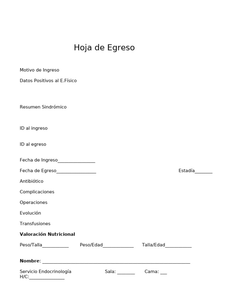 Hoja de Egreso | PDF