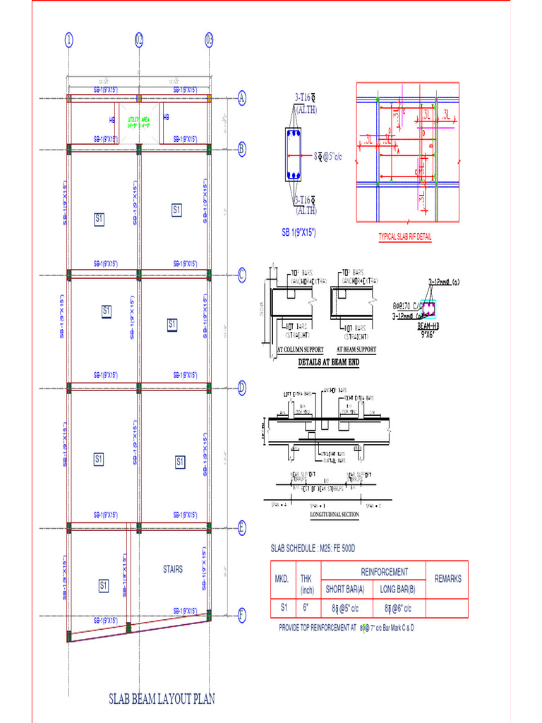 SLAB BEAM LAYOUT PLAN | PDF | Structural Engineering