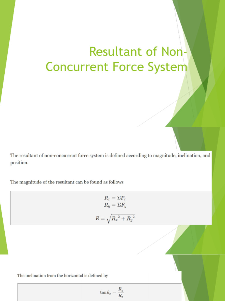 Resultant of Non-Concurrent Force System | PDF