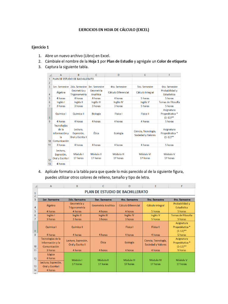 Ejercicios Básicos de Excel | PDF