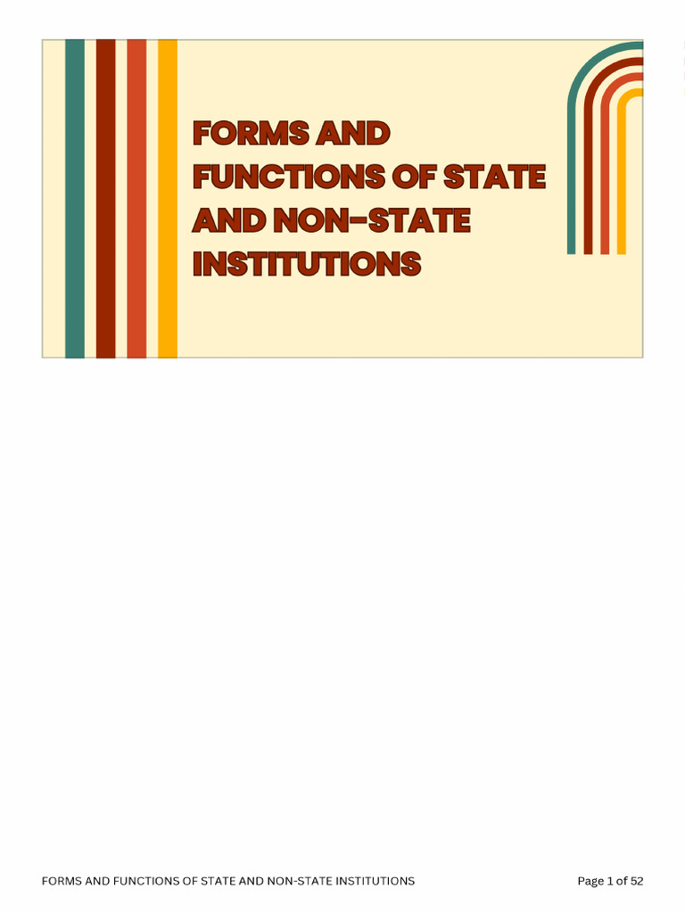 Forms and Functions of State and Non-State Institutions - 20241023 ...