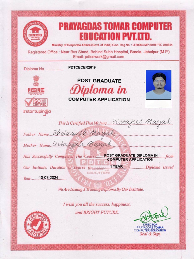 Pgdca certificate | PDF