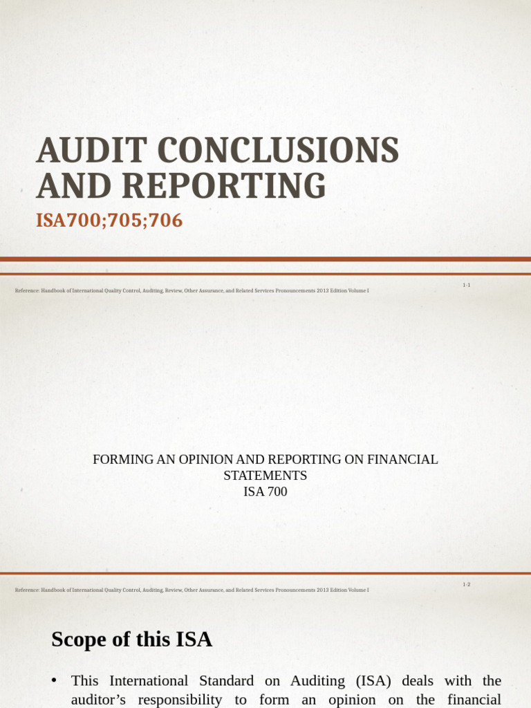 6 - Audit Conclusions and Reporting Isa700-705-706 | PDF | Auditor's ...